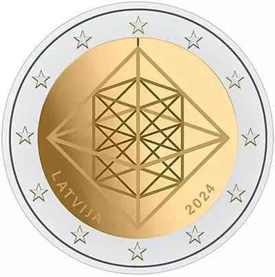 2 euros conmemorativos Letonia 2024. Puzuris